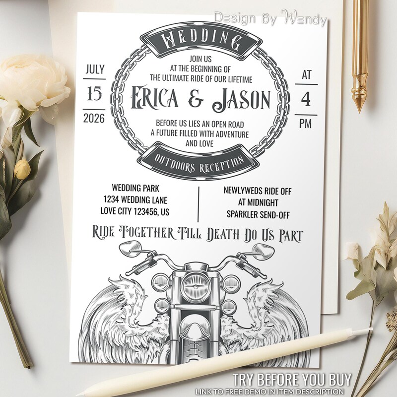 Biker Wedding - Etsy