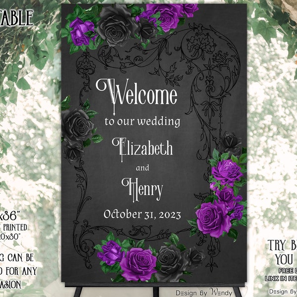 Purple Wedding Sign - Etsy