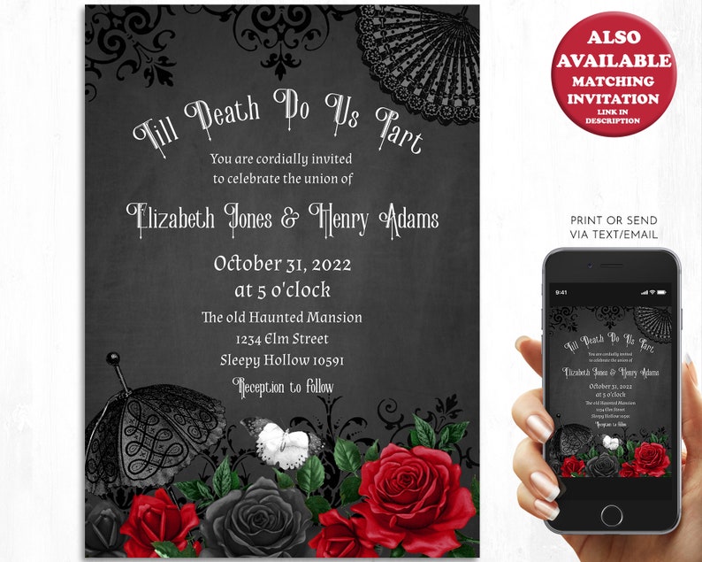 Gothic Birthday Invitation Edit Yourself Victorian - Etsy