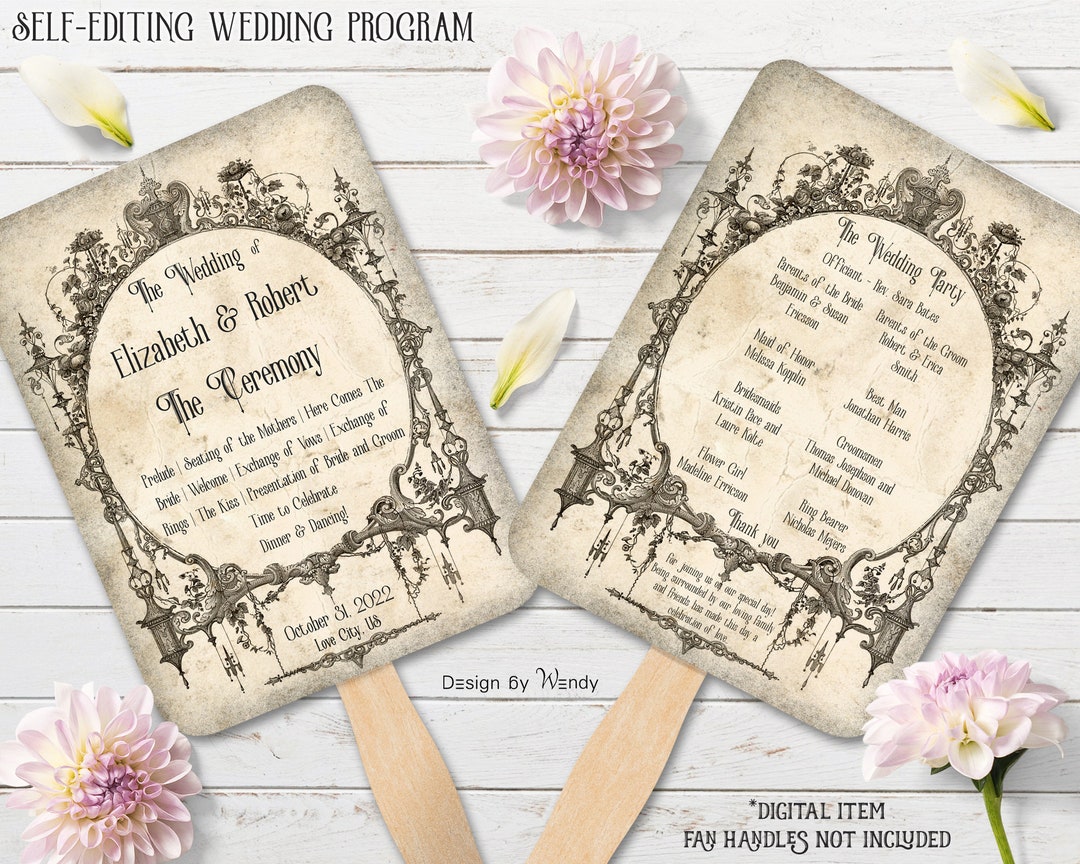 Editable Victorian Wedding Program Template. Gothic Wedding - Etsy ...