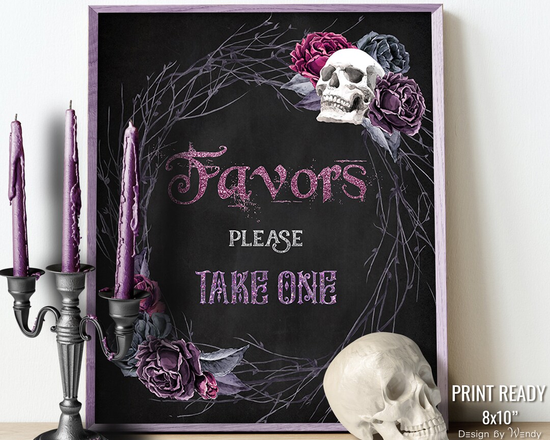 Macabre Wedding Favors Sign, Instant Download. Gothic Moody Wedding ...
