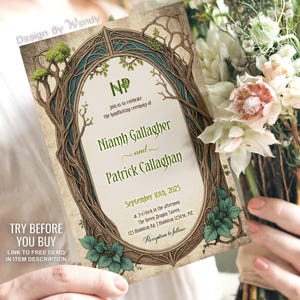 Celtic Wedding Invitation Template. Handfasting Invitation, Art Nouveau ...