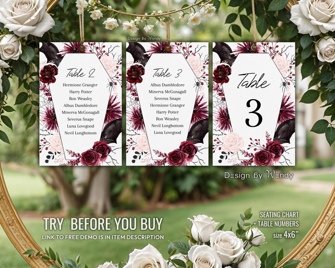 Editable Wedding Seating Plan + Coffin Table Numbers Template ...