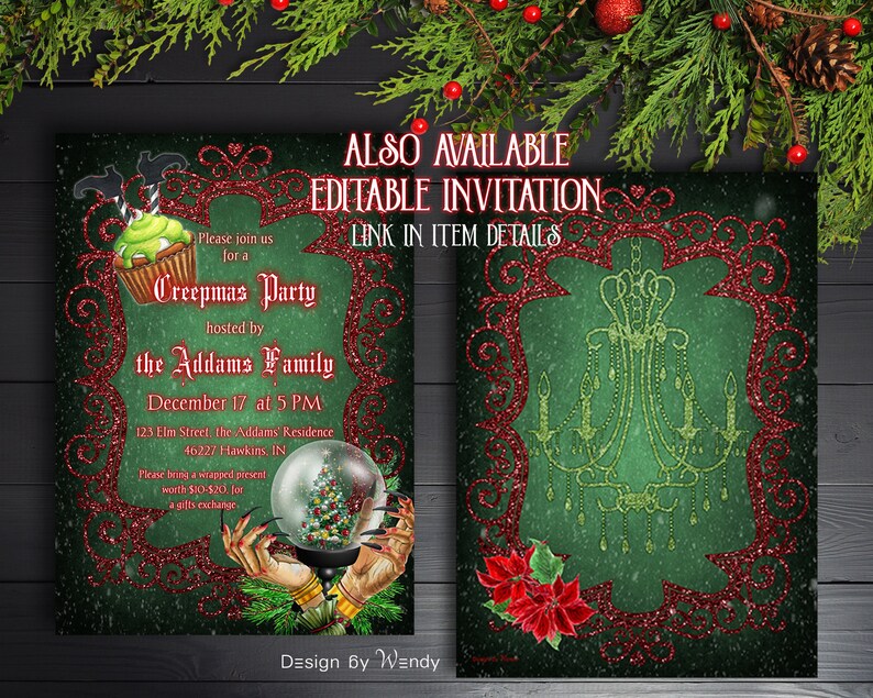 Editable Creepy Christmas Card. Skull Santa Creepy Christmas - Etsy