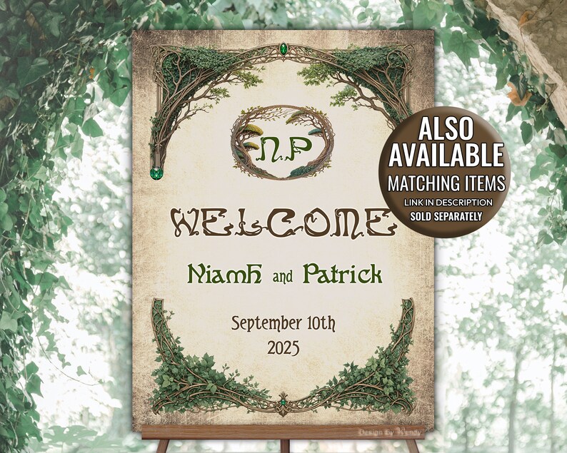 Celtic Fantasy Bar Menu Sign Template. Editable Retro Fantasy Wedding ...