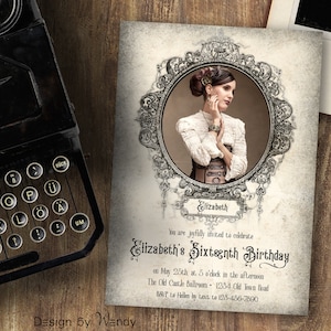 Victorian Photo Frame Invitation. Editable Victorian Birthday Party ...