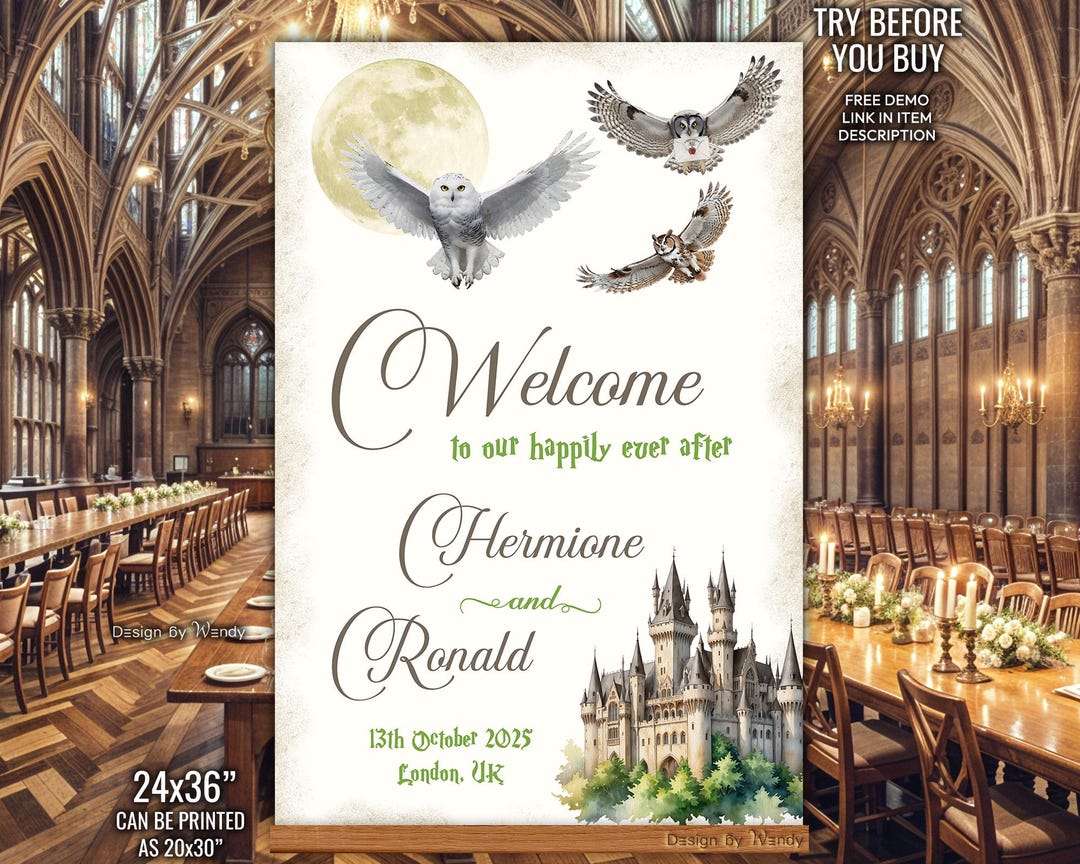 Wizard Wedding Welcome Sign Template. Fairytale Magic Welcome Sign With ...
