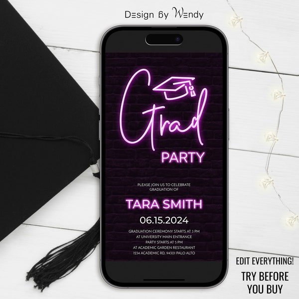Grad Party Invite - Etsy