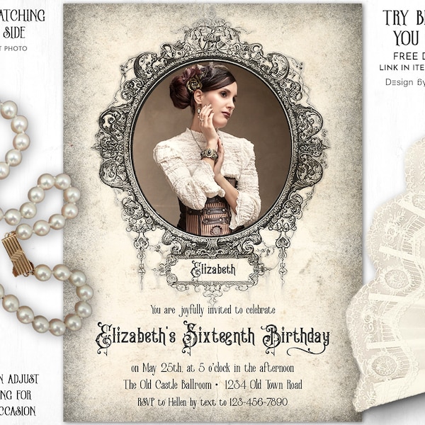 Victorian Themed Party Invitations - Etsy