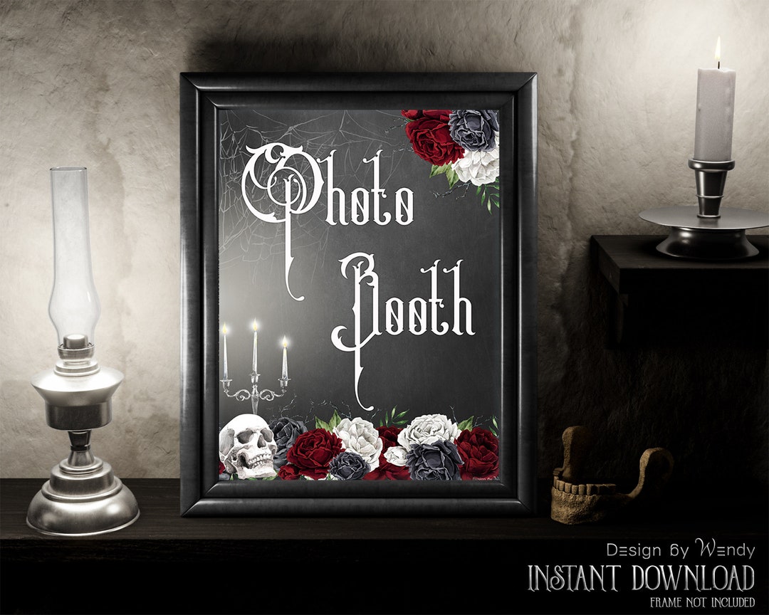 Gothic Photo Booth Sign, Instant Download. Red and Black Macabre ...