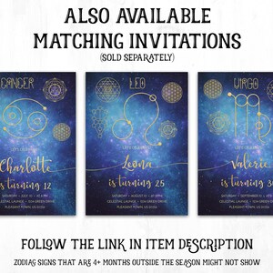 Gemini Birthday Invitation, Editable Zodiac Invitation Template. Gold ...