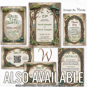 Save the Date Celtic Fantasy Invitation Template. Art Nouveau Shire ...