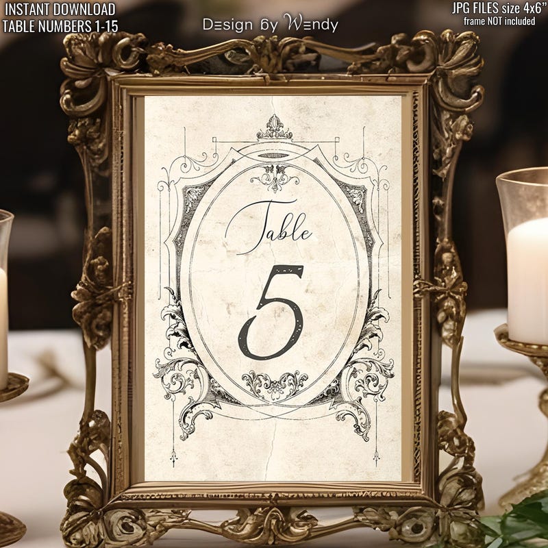 Framed Table Numbers - Etsy