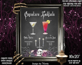 Gothic Signature Drinks Sign - Etsy