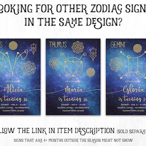 Gemini Birthday Invitation Editable Zodiac Invitation - Etsy