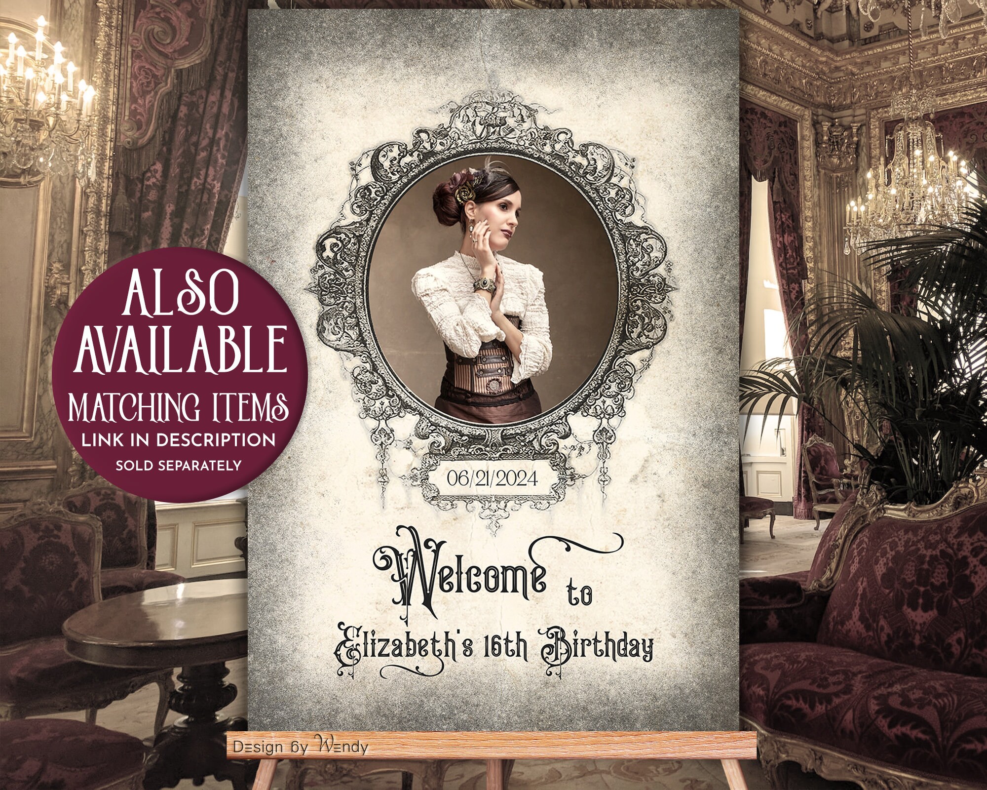 Victorian Photo Frame Invitation. Editable Victorian Birthday Party ...