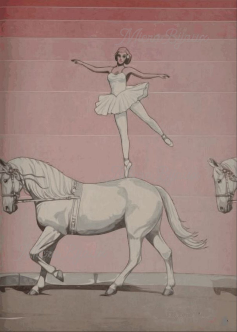Digital Printable Artwork -the Circus Horse - Etsy