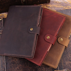 Personalized Leather 6"x9" Steno Pad Cover, Custom 6x9 Top Bound Spiral ...