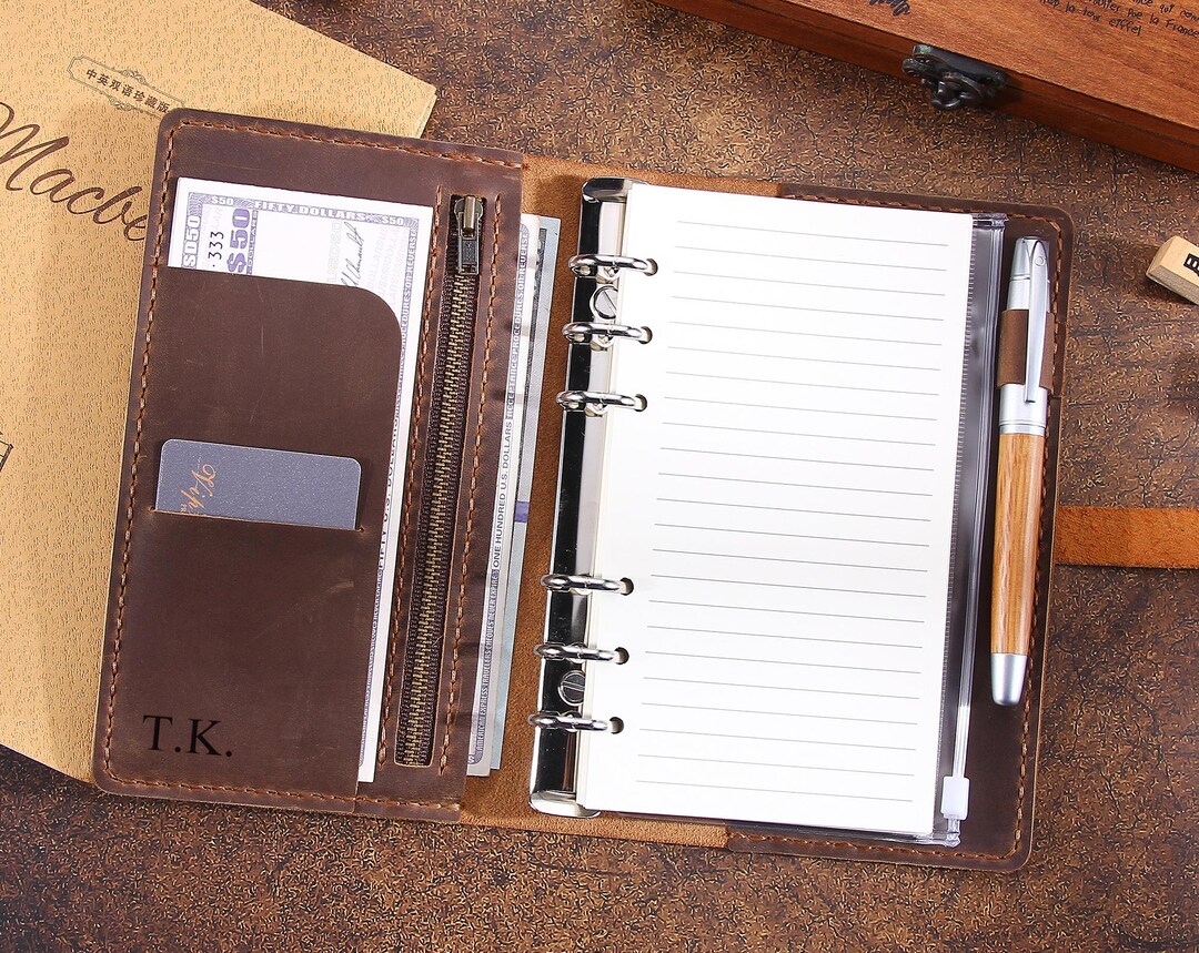 Personalized A6 Planner Leather Cover Journal, Handmade A6 Travelers ...
