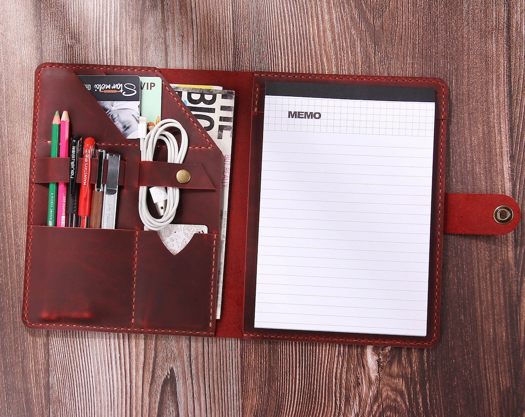 Personalized Leather A5 Portfolio,leather A5 Padfolio, Personalized ...