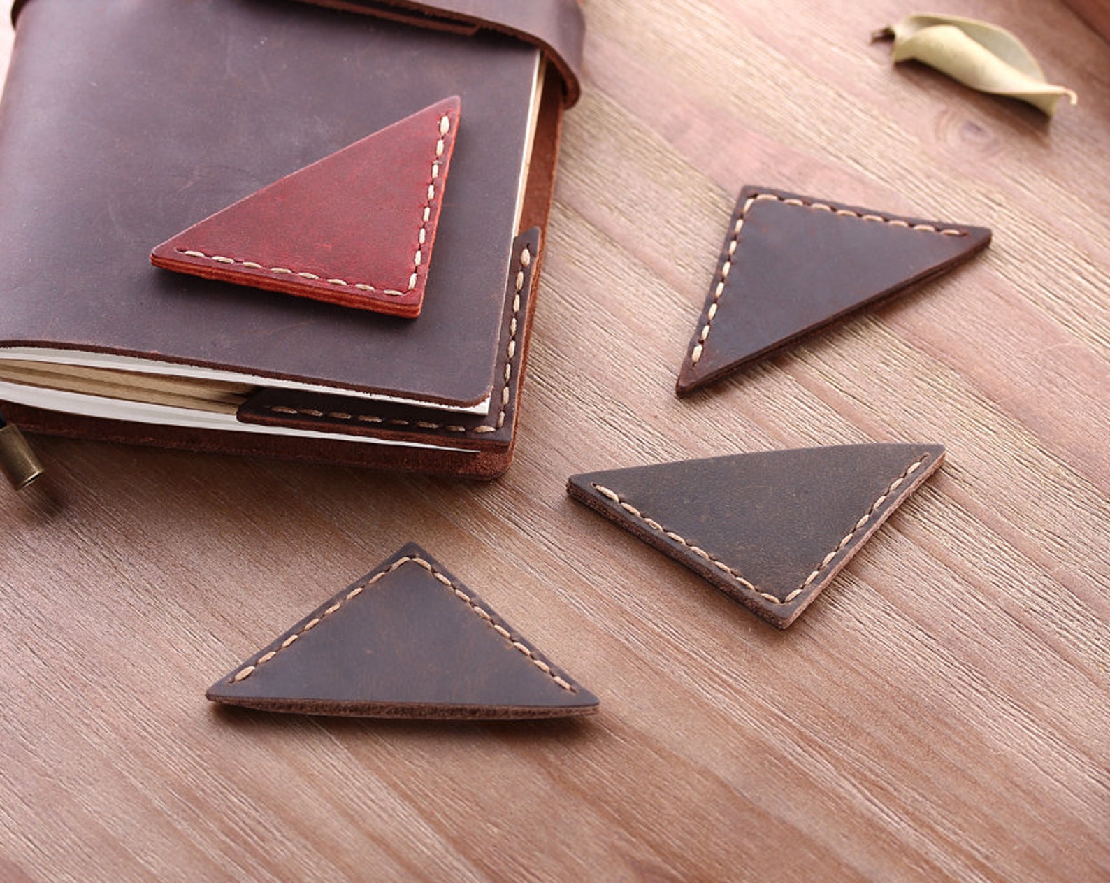 Set of 2 Vintage Leather Bookmark Personalized Handmade | Etsy