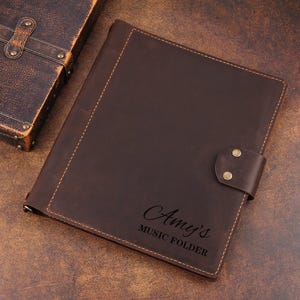 Personalized Sheet Music Folder, Handmade Leather Muisc Sheet Folder ...
