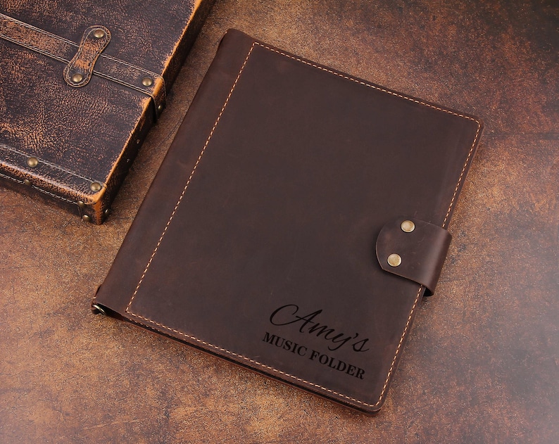 Personalized Sheet Music Folder, Handmade Leather Muisc Sheet Folder ...