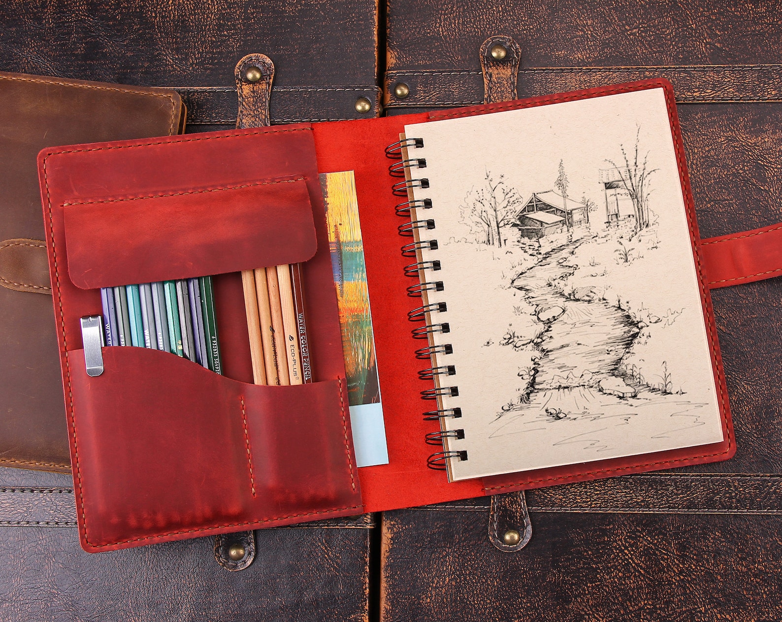 Handmade Leather Sketchbook Cover Personalized Artists Gifts - Etsy
