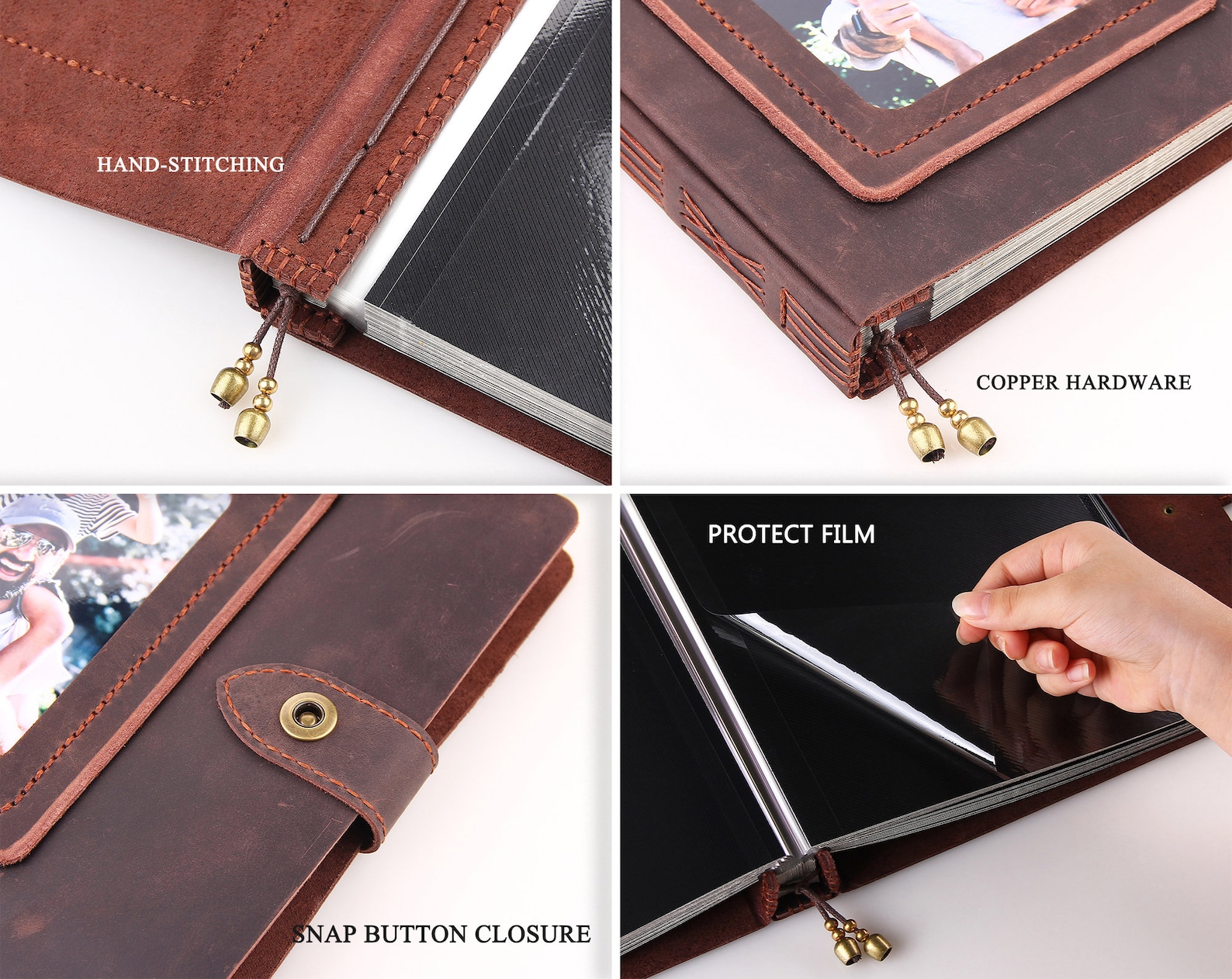 Handmade Leather Photo Album Self-adhesive 70 Pages Sticky - Etsy