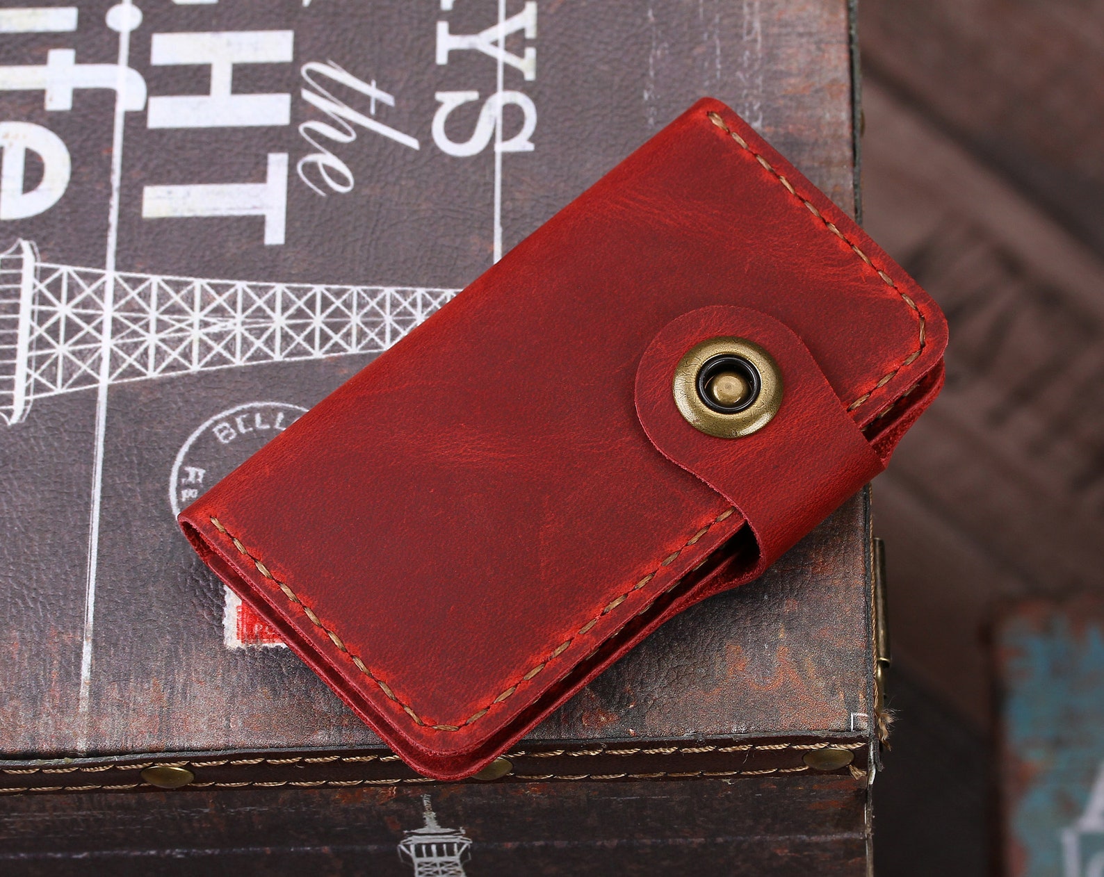 Personalized Leather Key Case Monogram Key Holder Custom - Etsy