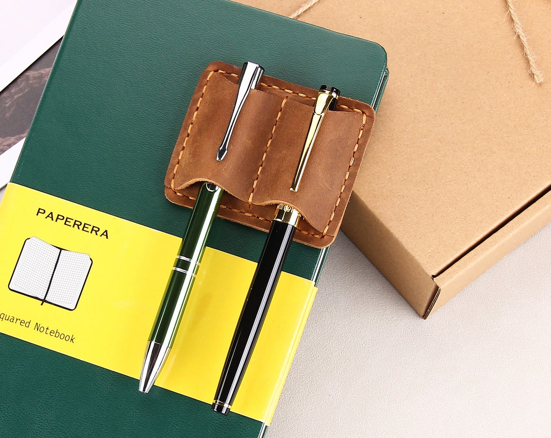 Personalized Notebook Pencil Clip Holder Journal, Handmade Leather 2 ...