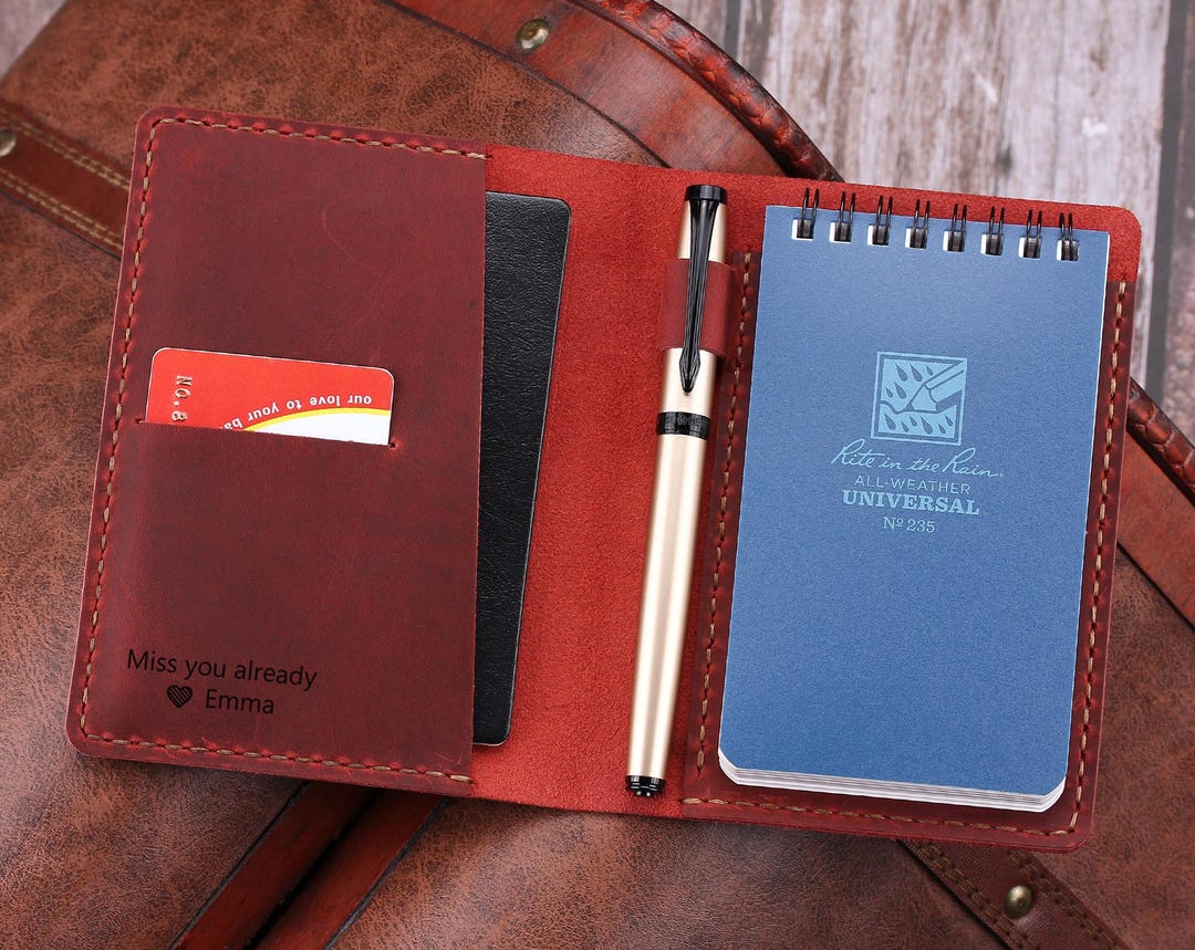 Handmade Top Bound Notebook Cover, Persoanlized Mini 3x5 Pocket Notepad ...