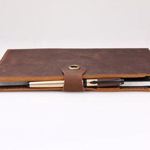 Leather Steno Pad 6x9 Holder, Folio Cover Compatible With Rocketbook ...