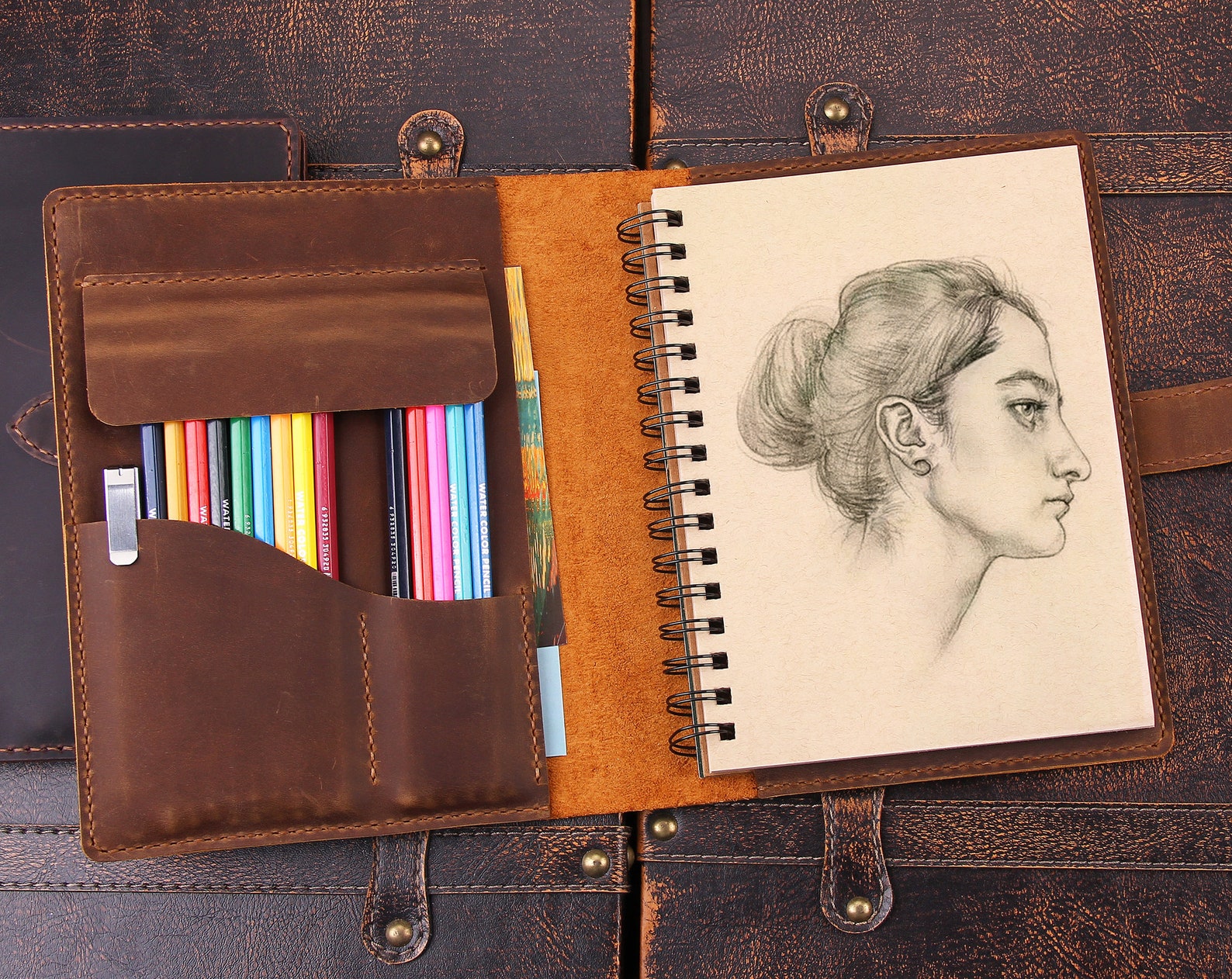 Handmade Leather Sketchbook Cover Personalized Artists Gifts - Etsy
