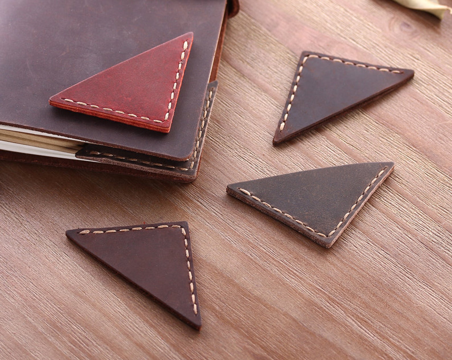 Set of 2 Vintage Leather Bookmark Personalized Handmade | Etsy