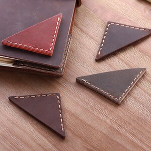 Set of 2 Vintage Leather Bookmark, Personalized Handmade Leather Corner ...