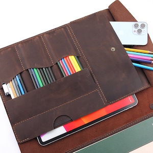 Custom 11"x14" Sketchpad Cover Case, Handmade Leather Sketchbook Cover ...