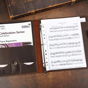 Personalized Sheet Music Folder, Handmade Leather Muisc Sheet Folder ...