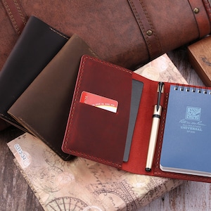 Handmade Top Bound Notebook Cover, Persoanlized Mini 3x5 Pocket Notepad ...