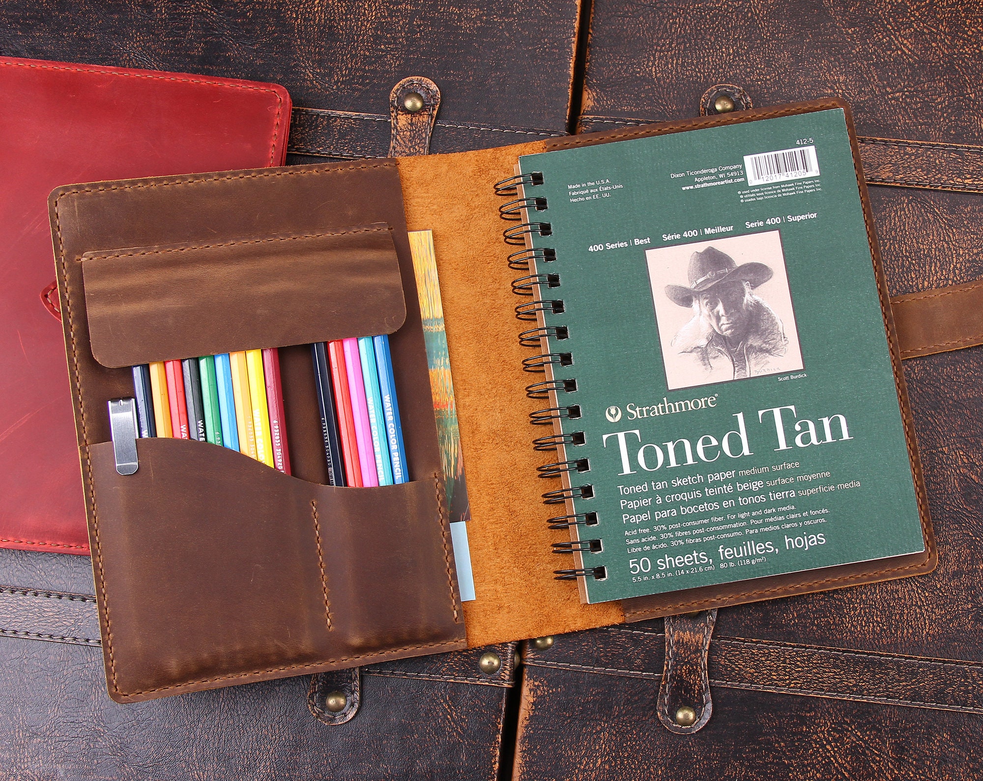 Personalized Leather Sketchbook Cover Leather Artist Sketch - Etsy