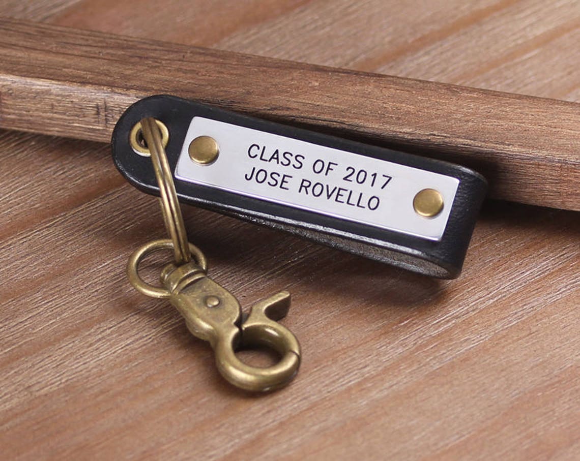 Personalized Graduation Leather Keychain Graduation Gift - Etsy