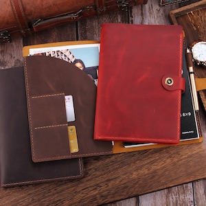Leather Steno Pad 6x9 Holder, Folio Cover Compatible With Rocketbook ...