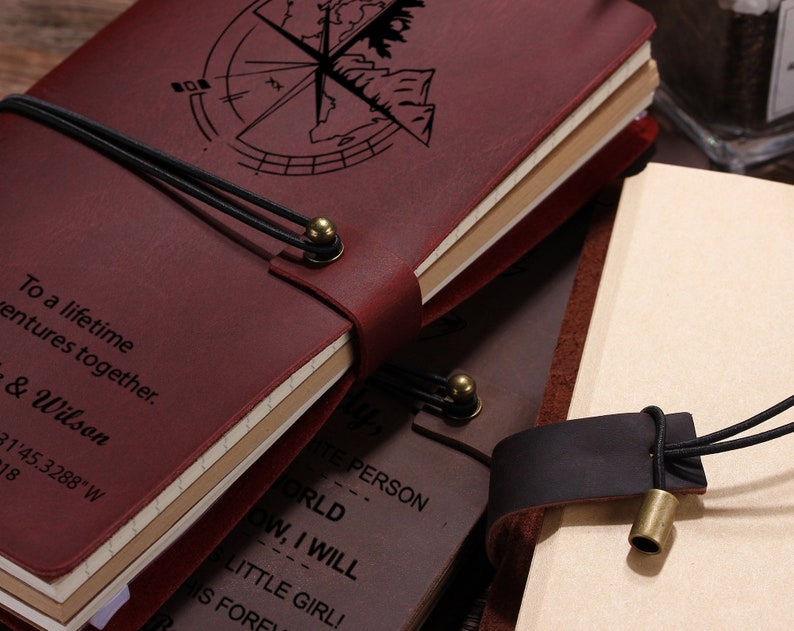 Custom Travel Journal Travel Notebook Personalized Leather | Etsy