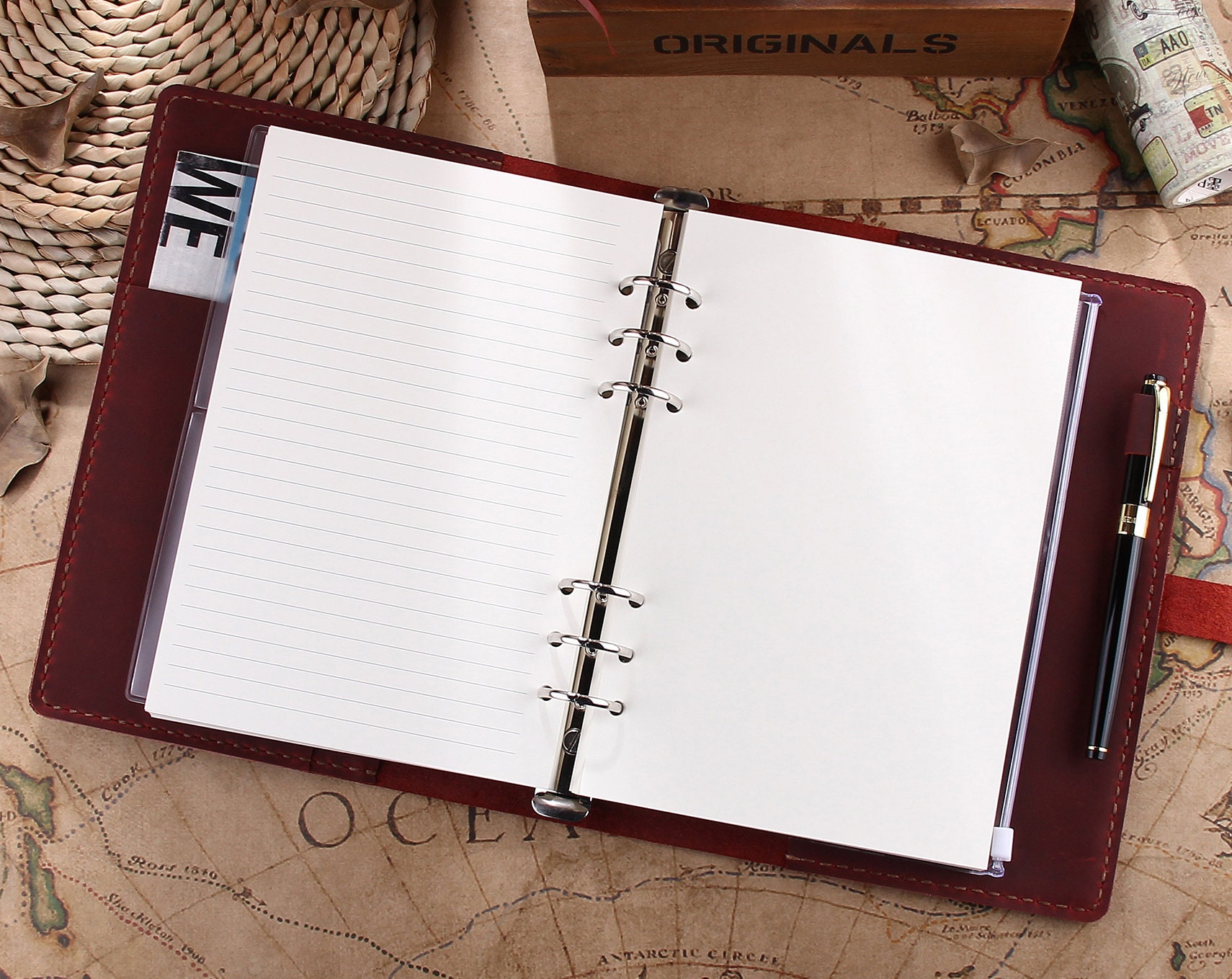 A5 Size Genuine Leather Travel Journal Personalized Ring | Etsy