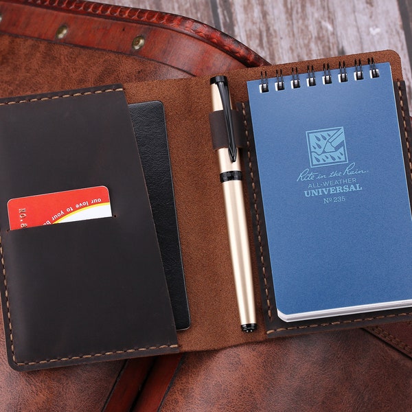 Handmade Leather Notepad Cover - Etsy