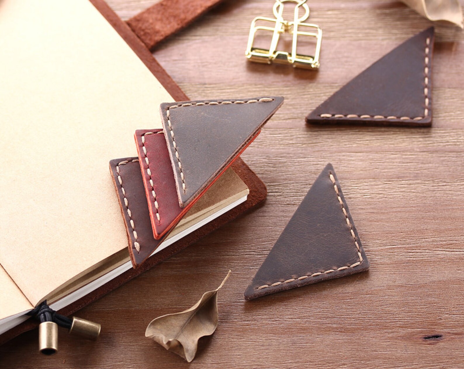 Set of 2 Vintage Leather Bookmark Personalized Handmade - Etsy