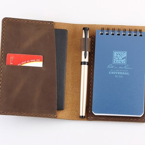 Handmade Top Bound Notebook Cover, Persoanlized Mini 3x5 Pocket Notepad ...