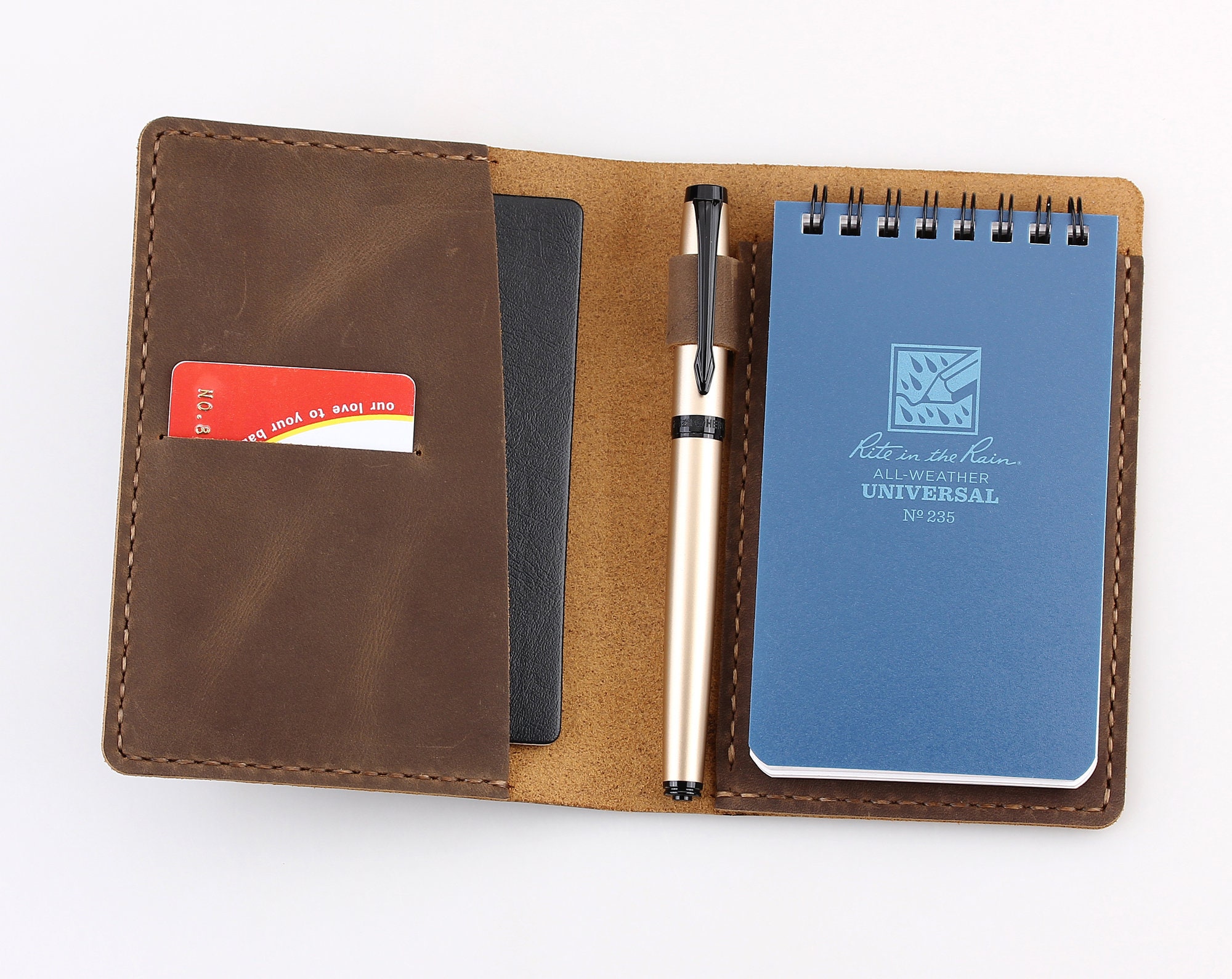 Handmade Top Bound Notebook Cover, Persoanlized Mini 3x5 Pocket Notepad ...
