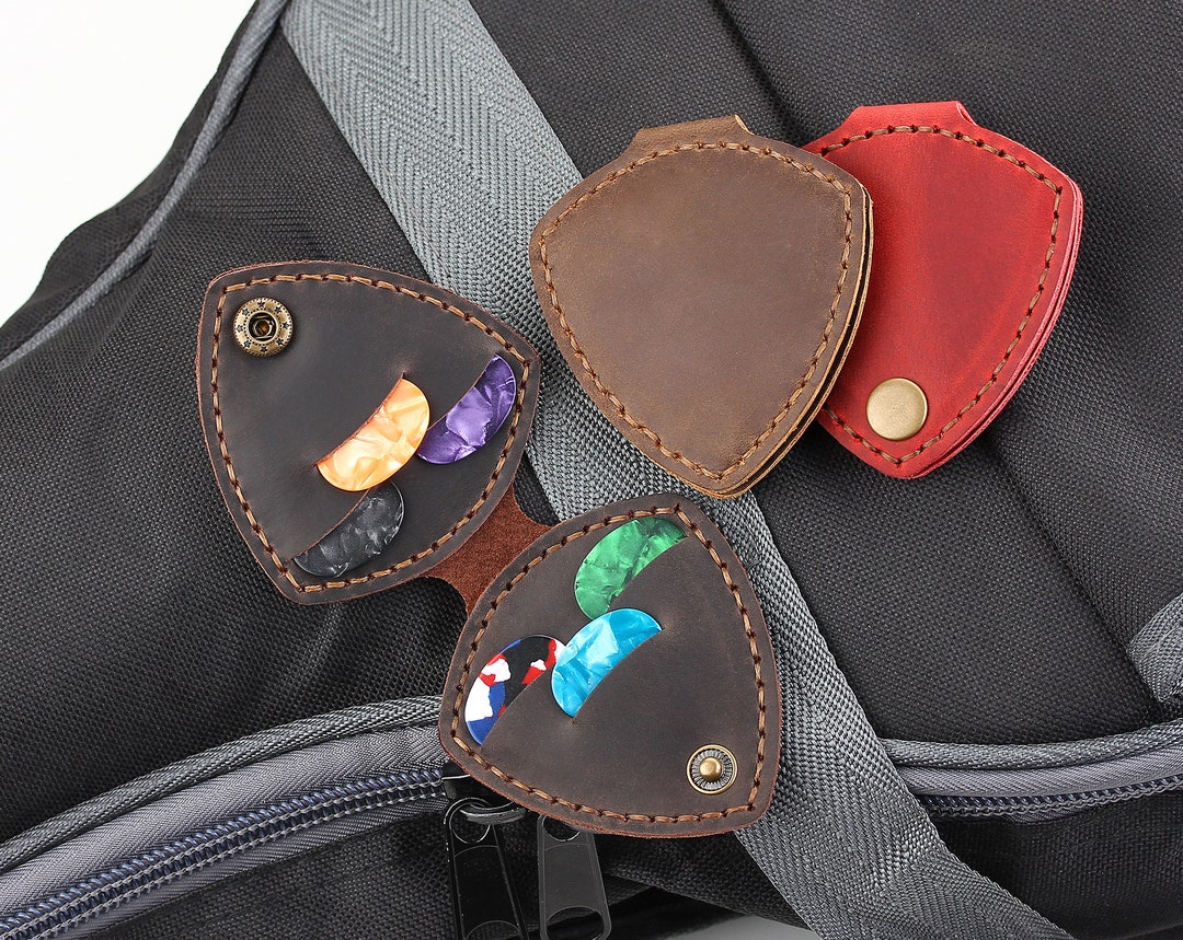 Custom Guitar Pick Case, Personalized Guitar Picks Leather Holder ...