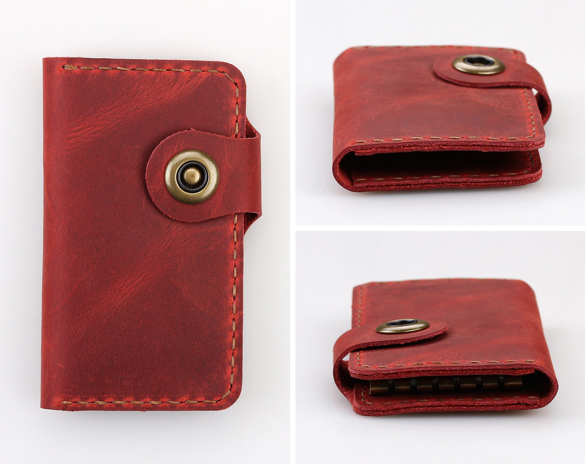 Personalized leather key case Monogram key holder Custom | Etsy